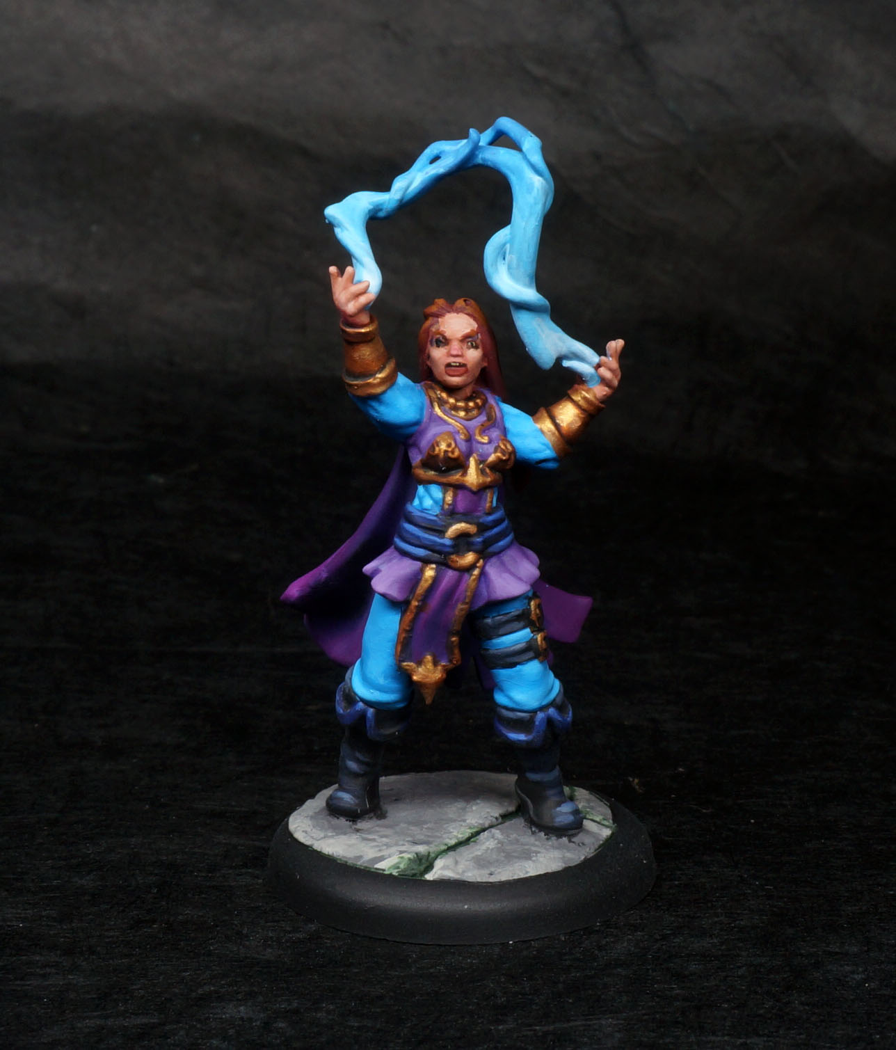 3D Printable Female Mage Casting Spell by Galaad Miniatures