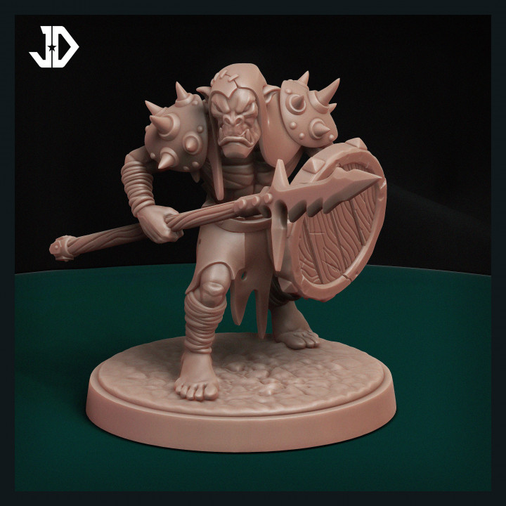 3D Printable slayer orc E - Orcs and Goblins Army by JD miniatures