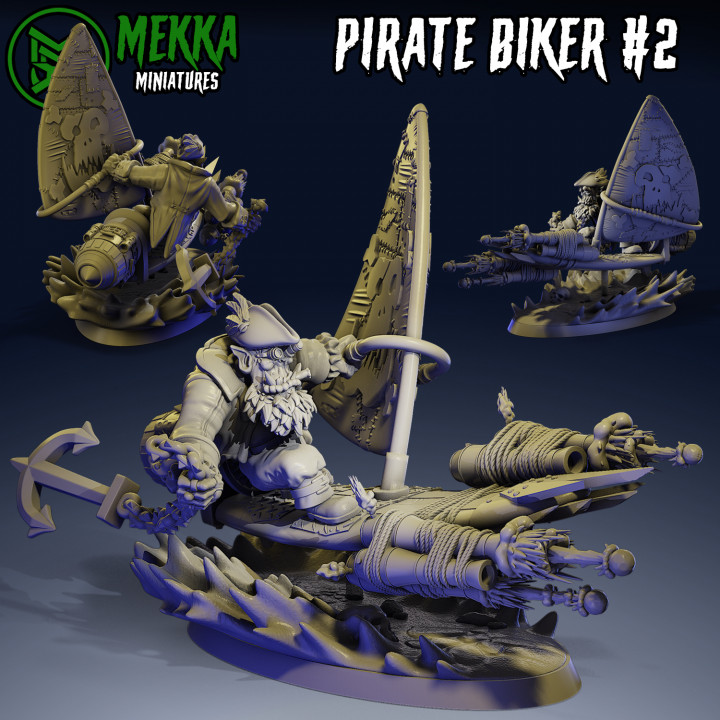 3D Printable Pirate Biker Set by Mekka Miniatures