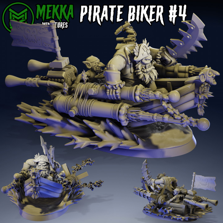 3D Printable Pirate Biker Set by Mekka Miniatures