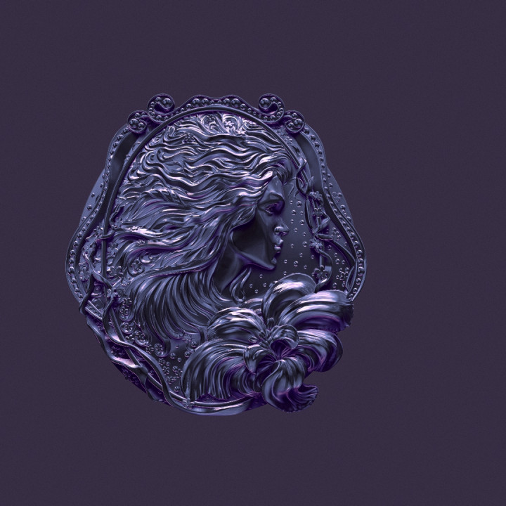 3D Printable cameo with a girl by Viktoriya Kabanova