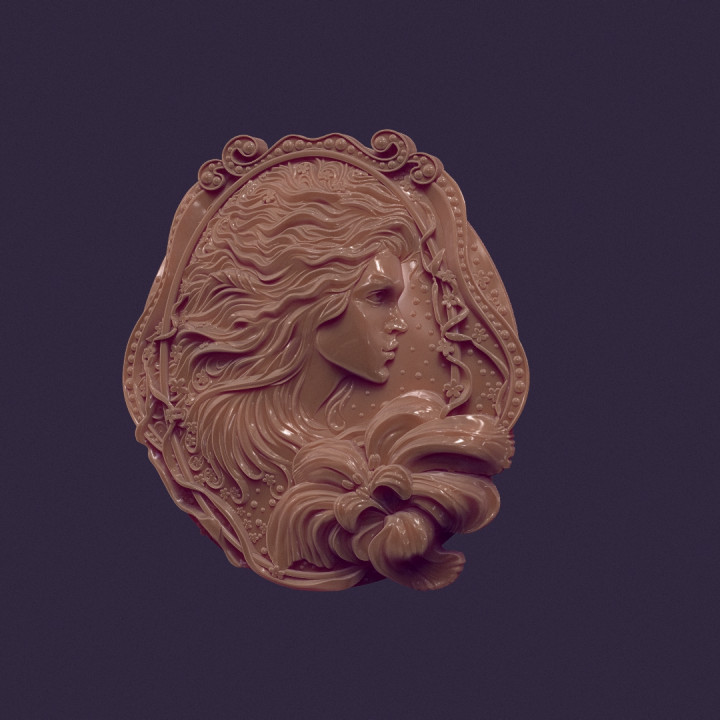 3D Printable cameo with a girl by Viktoriya Kabanova