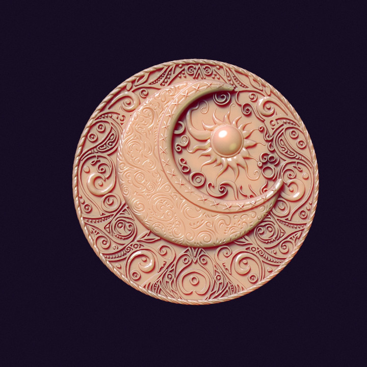 3D Printable locket moon by Viktoriya Kabanova
