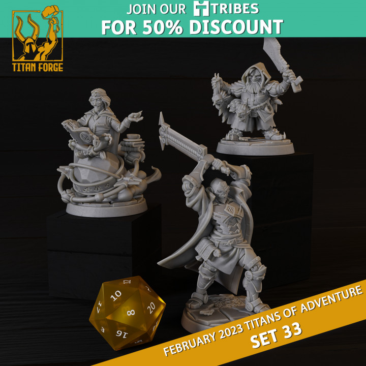 3D Printable RPG - DnD Hero Characters - Titans of Adventure Set 33 by ...