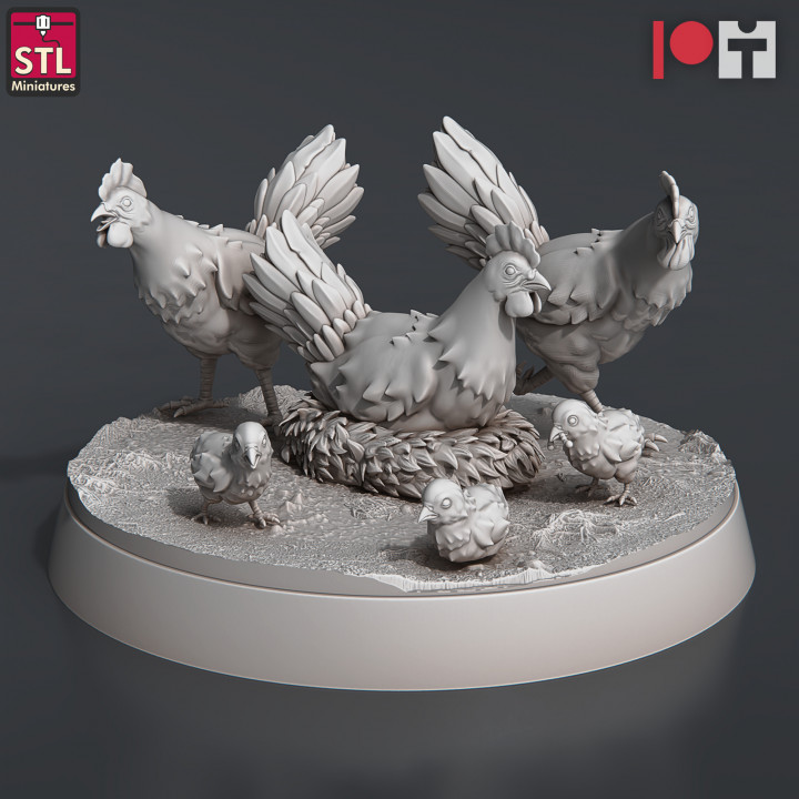 3D Printable Farm Animals Set by STL Miniatures