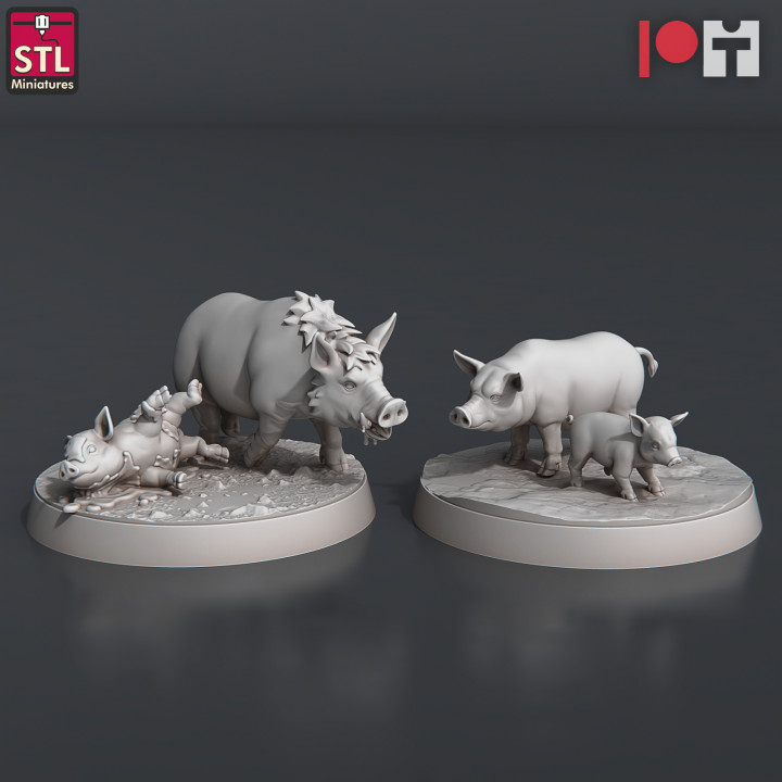 3D Printable Farm Animals Set by STL Miniatures