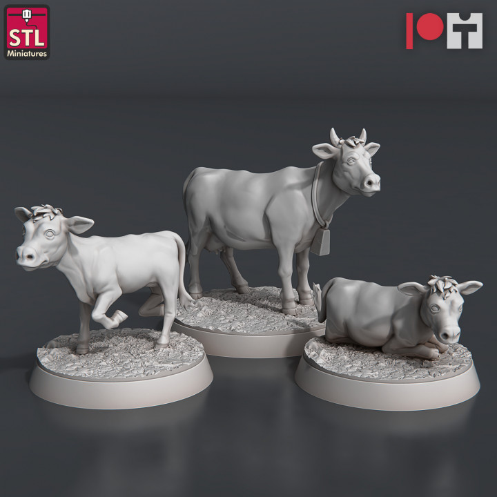 3D Printable Farm Animals Set by STL Miniatures
