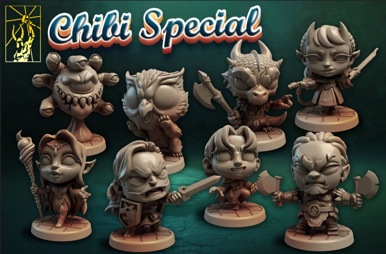 3D Printable Chibi Forge - Welcome Pack by Titan Forge Miniatures