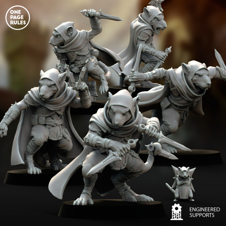 3D Printable Night Scouts - Ratmen by One Page Rules