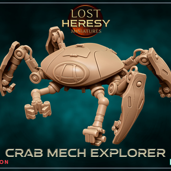 3D Printable Crab Mech Explorer by Lost Heresy Miniatures