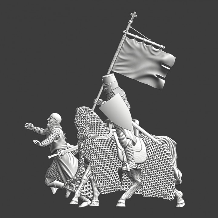 3D Printable Mounted Medieval Knight kicking down fleeing enemy by ...
