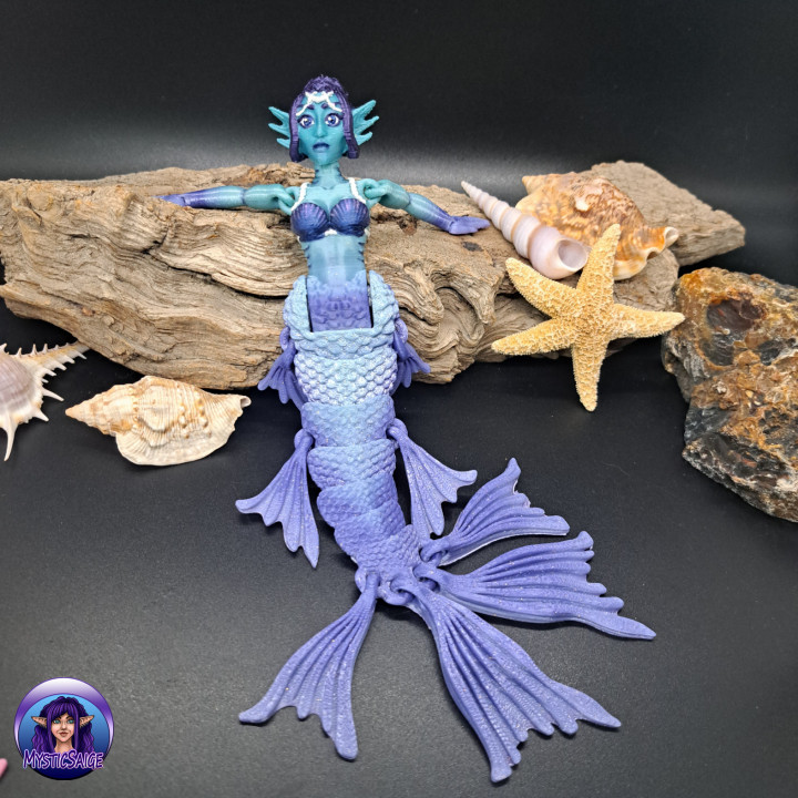 3D Printable Mermaid Kailani - Articulated by MysticSaige