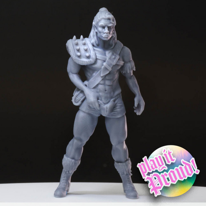 3D Printable Torgen - Half Orc, All Muscle by Gametee 3d Miniatures