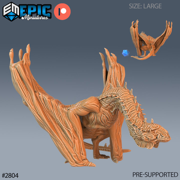 3D Printable Cave Wyvern / Bulky Dragon / Winged Drake / Draconic ...
