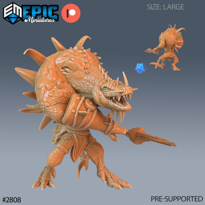 3D Printable Crocodile Hunchback Attack / Alligator Warrior / Croc ...