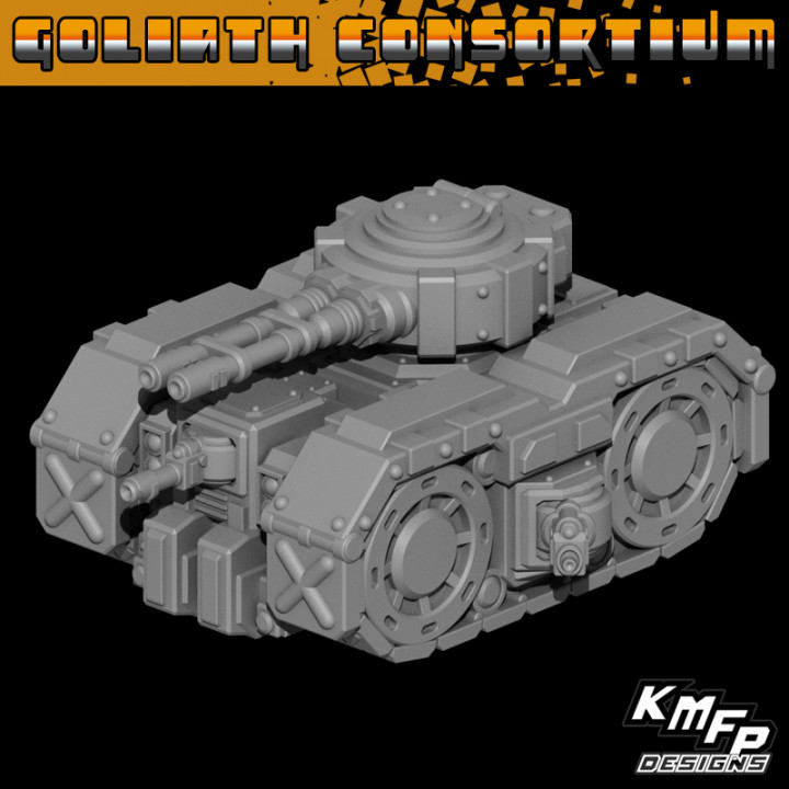 3D Printable Goliath Consortium Iron Tanks (6-8mm) by KMFP Designs