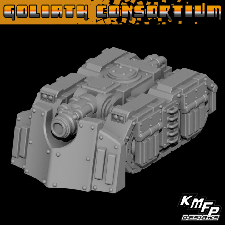3D Printable Goliath Consortium Iron Tanks (6-8mm) by KMFP Designs