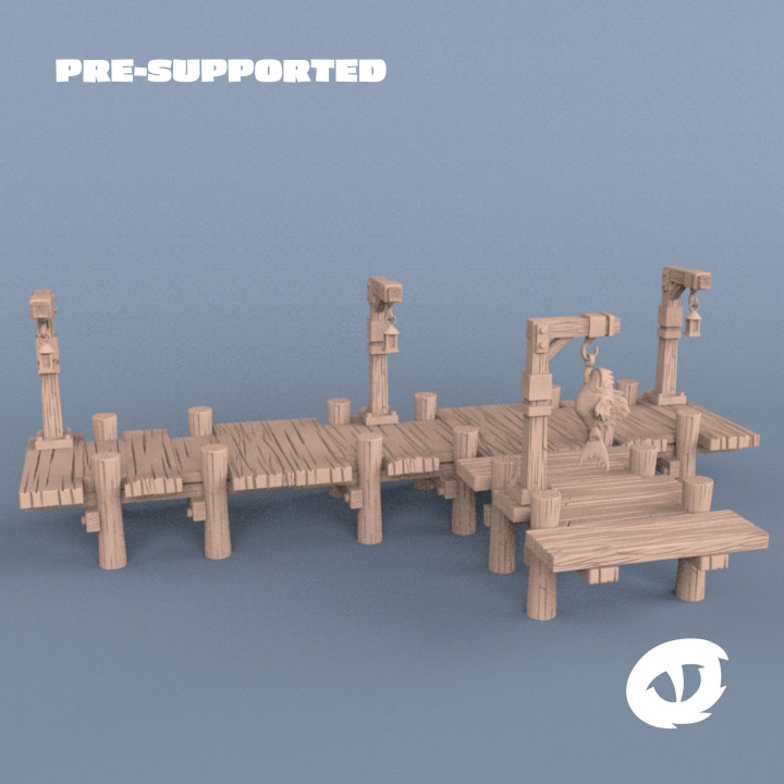 3D Printable Modular Wooden Pier by Insight Miniatures