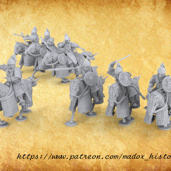 3D Printable Early Crusades Bizantyne Cataphracts by BattleCat Miniatures