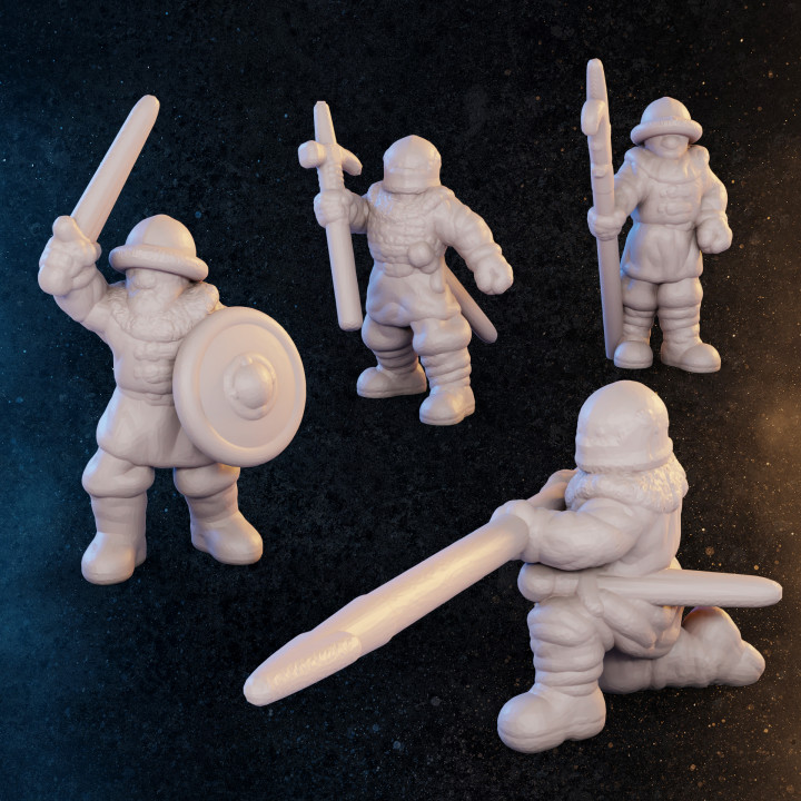 3D Printable 6mm - Late Medieval - Infantry by Productions Diratia