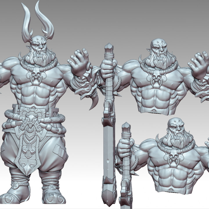 3D Printable Akuma, Oni Clan Leader by Gaz Minis