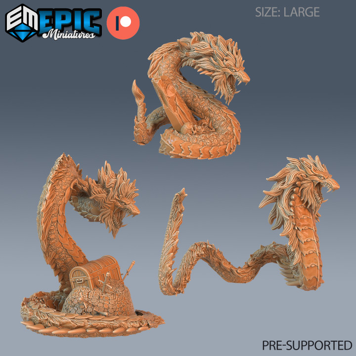 3D Printable Beast Snake Set / Draconic Basilisk / Sand Lizard ...