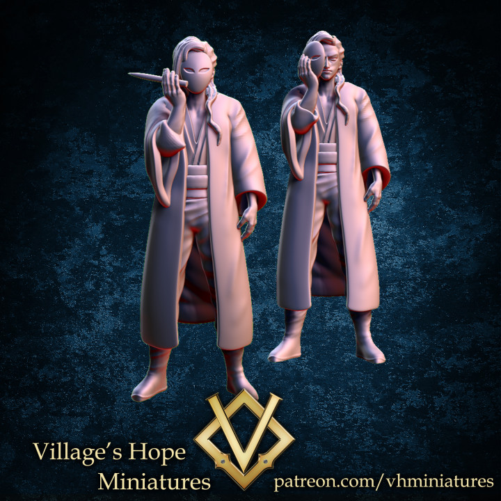 3D Printable Wuxia masked secret agent / spy by Village's Hope Miniatures