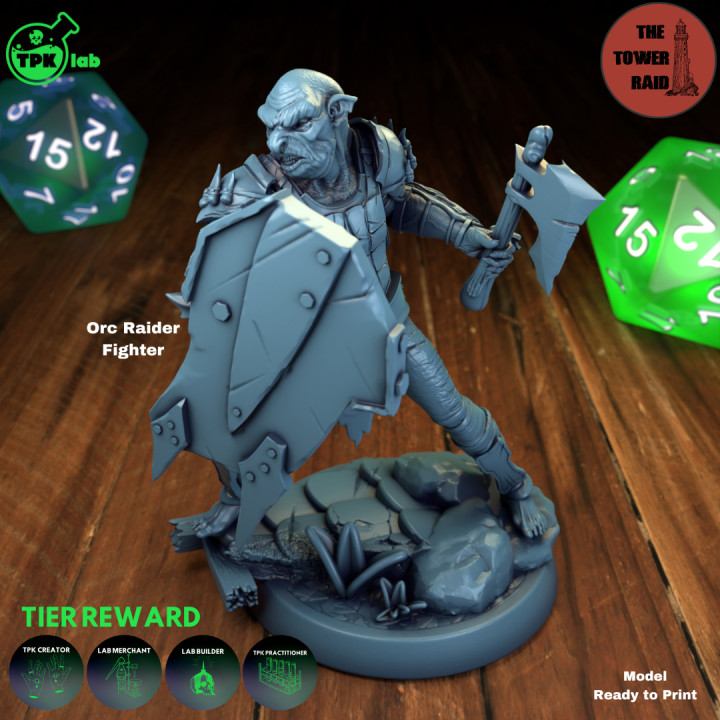 3D Printable Orc Raider Fighter by TPK Lab