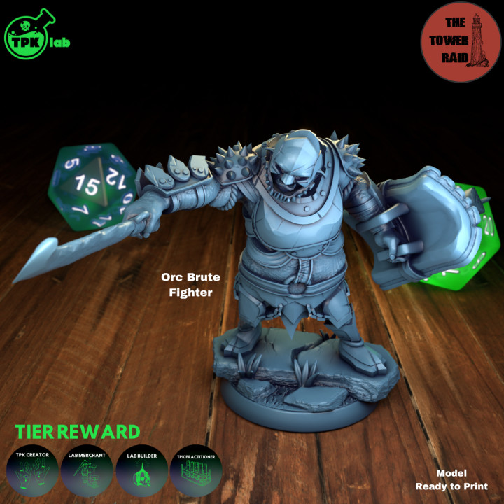 3D Printable Orc Brute Fighter by TPK Lab
