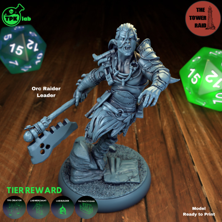 3D Printable Orc Raider Leader by TPK Lab