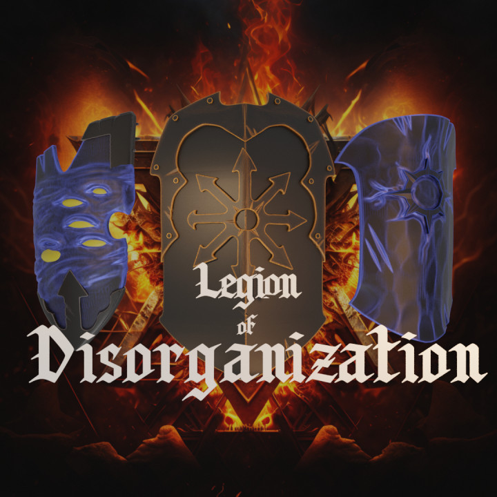 3D Printable Legion of Disorganization Shield Pack by ArcaneVault