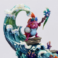 3D Printable Fishfolk Mage - Gishima, Sommos Mago Tidecaller (Pre ...