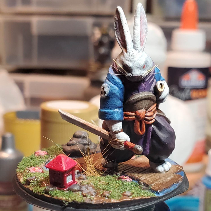 3D Print of Rabbitfolk Warrior - Coiled Strike, Guanghan Swordsman (Pre ...