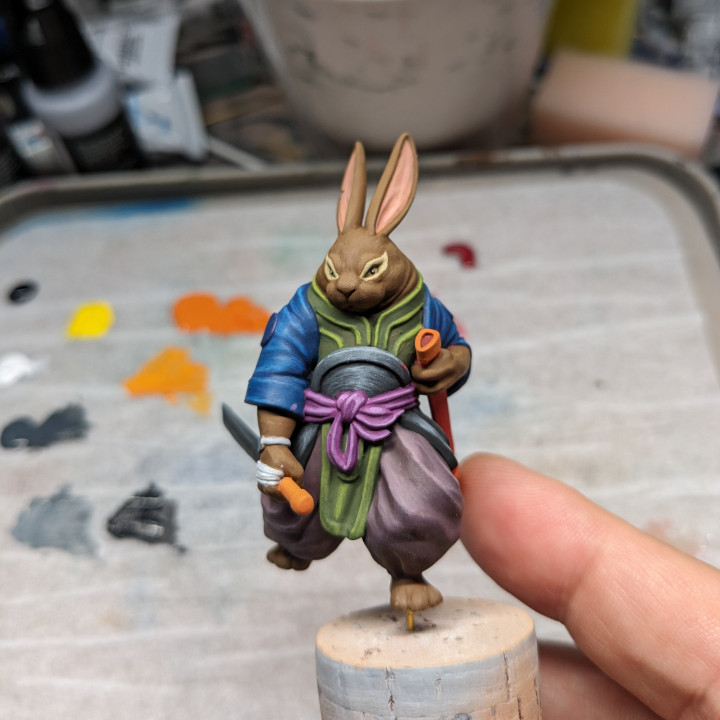 3D Print of Rabbitfolk Warrior - Coiled Strike, Guanghan Swordsman (Pre ...