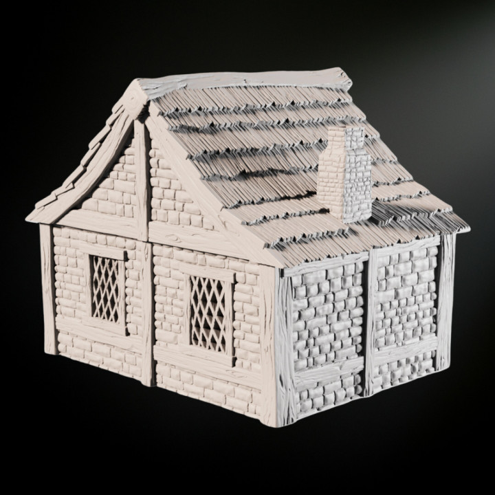 3D Printable Medieval Fantasy Cottage House III by WargamesCo