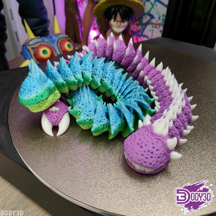 3D Printable Articulated Purple Worm by BODY3D