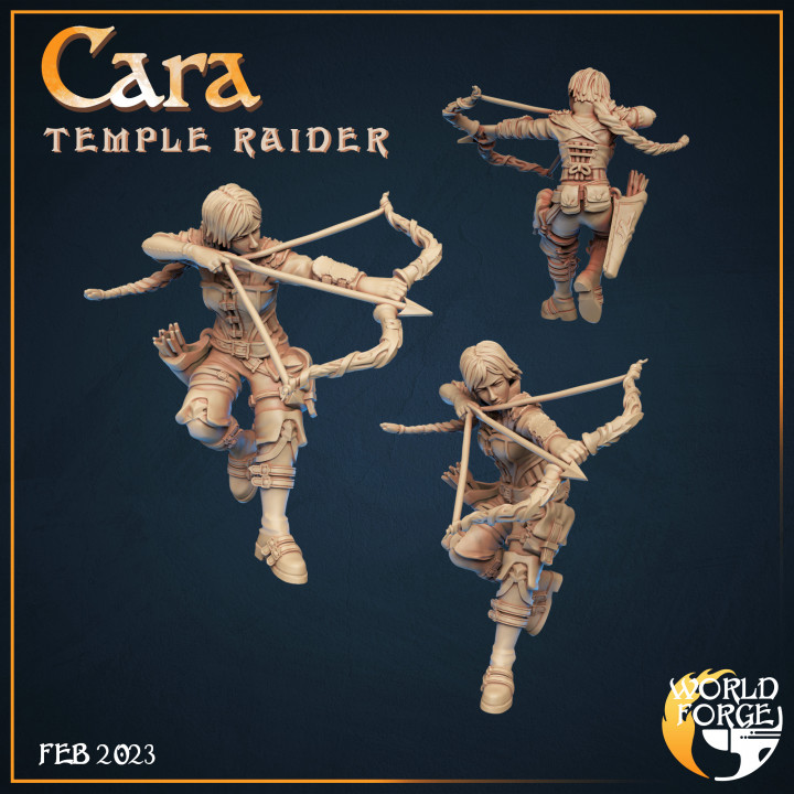 3D Printable Cara, Temple Raider by World Forge Miniatures