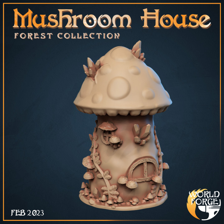 3D Printable Mushroom House by World Forge Miniatures