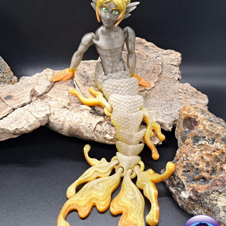 3D Printable Merman Jesper - Articulated by MysticSaige
