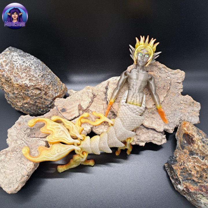 3D Printable Merman Jesper - Articulated by MysticSaige