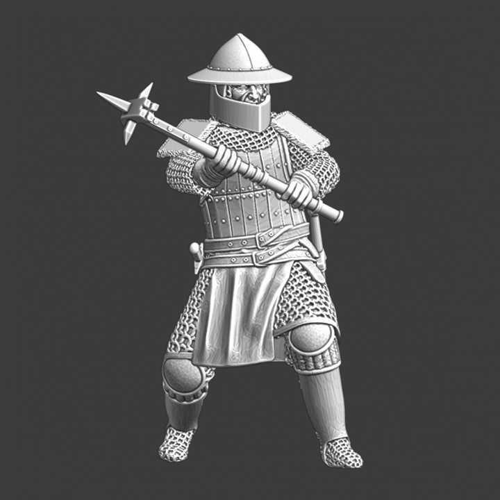 3D Printable Teutonic Knight with warhammer by Northern Crusades Miniatures