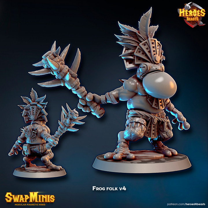 3D Printable frogfolk v4 by Heroes and Beasts