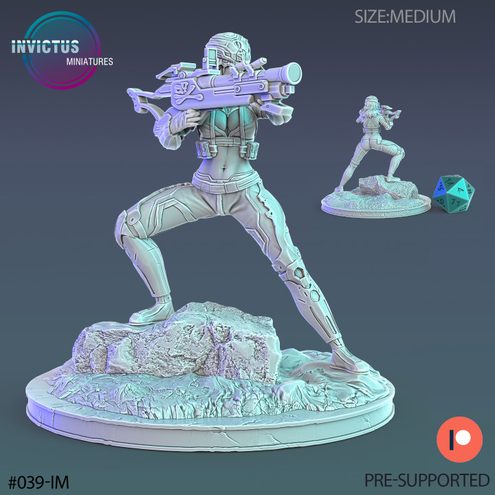 3D Printable Android Spy Girl Set / Space Soldier / Cyberpunk Warrior ...