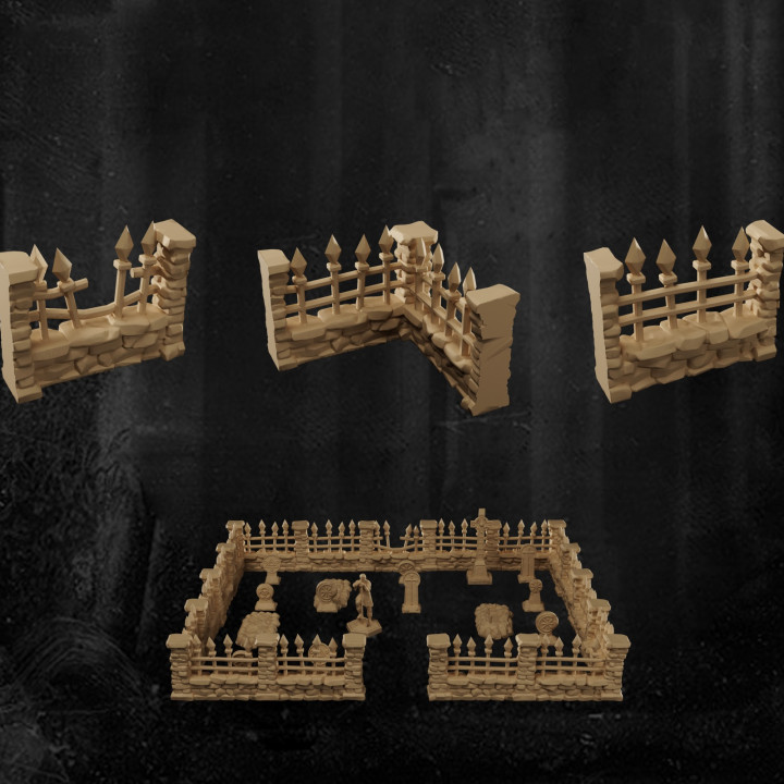 3D Printable crypt and cemetery wall by SKADI