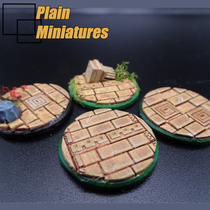 3D Printable 25mm Base set ornamental street 1 by Plain miniatures