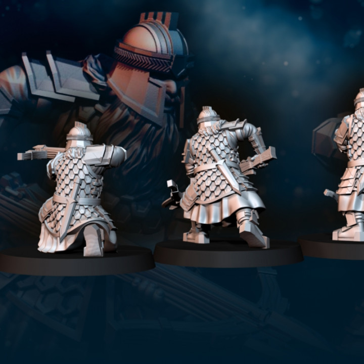 3D Printable 3x Silver Goat Dwarf Crossbow | Silver Goat Dwarves ...