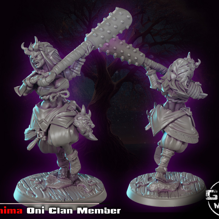 3D Printable Kishima, Oni Clan Member by Gaz Minis