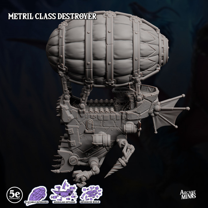 3D Printable Airship - Metril Class Destroyer by Sordane Publishing