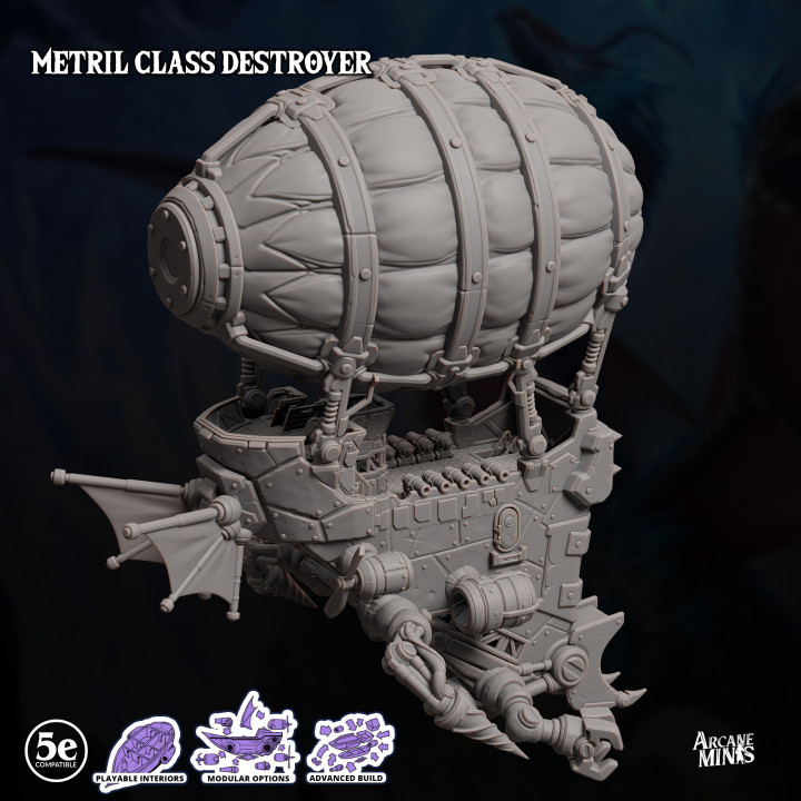 3D Printable Airship - Metril Class Destroyer by Sordane Publishing