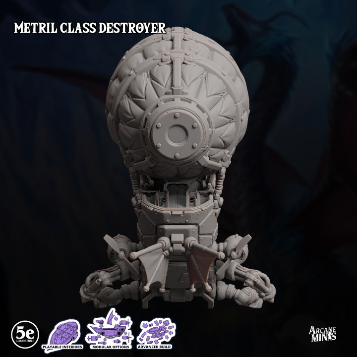 3D Printable Airship - Metril Class Destroyer by Sordane Publishing